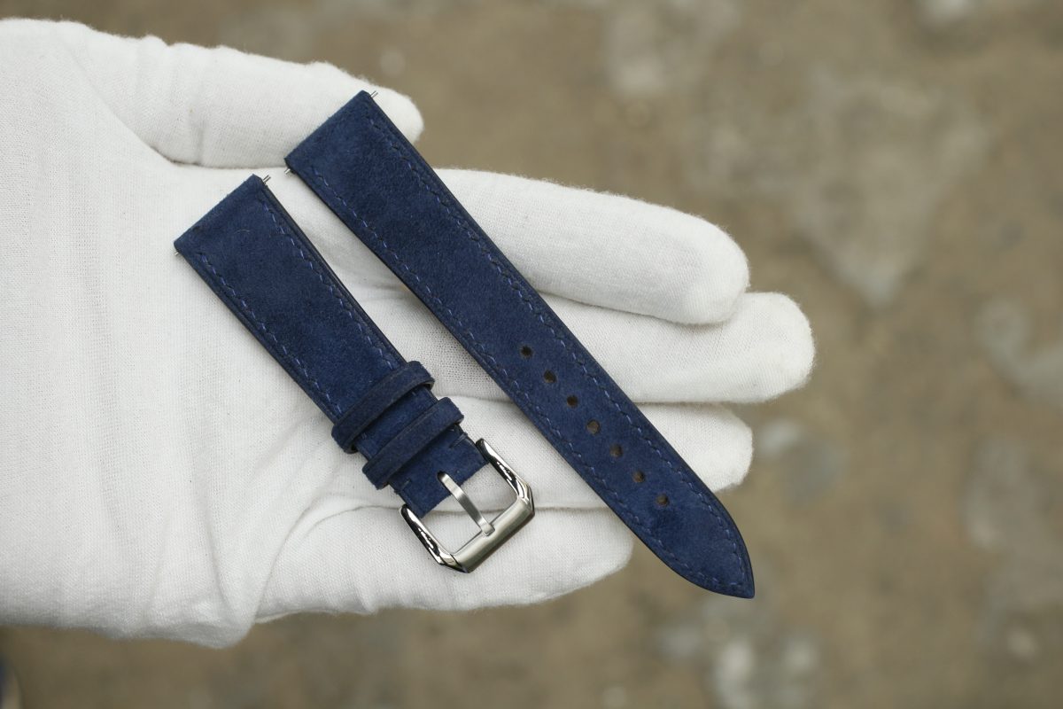 Suede navy blue Leather watch strap – TUNS Store