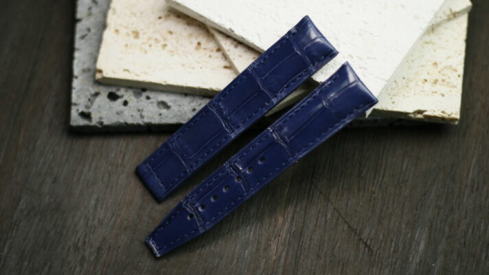 omega alligator vietnam navy blue padded watch strap – TUNS Store